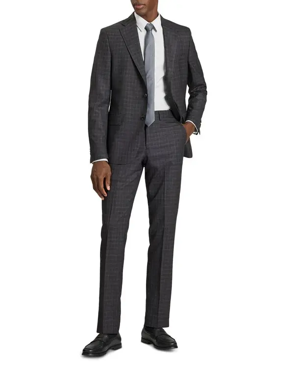 Ted Baker London Wright Tattersall Modern Fit Suit Pants - Charcoal