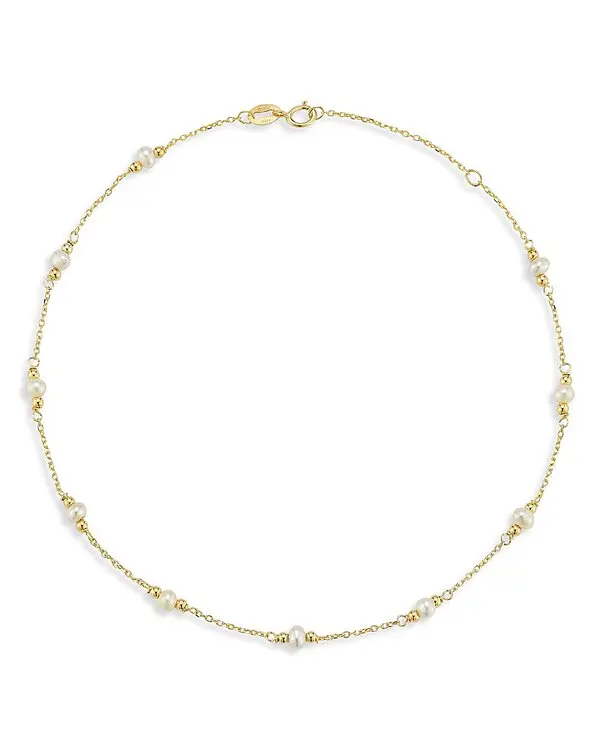 Bloomingdale'S 14k Yellow Freshwater Pearl & Bead Station Bracelet - Gold