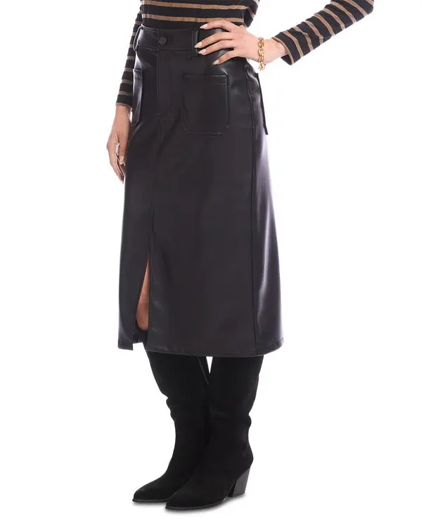 Karen Kane Faux Leather Midi Skirt