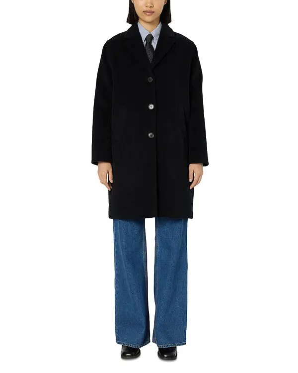 Gerard Darel Minaelle Wool Coat - Navy