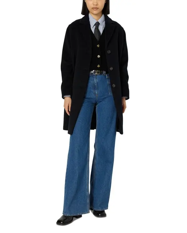 Gerard Darel Minaelle Wool Coat - Navy