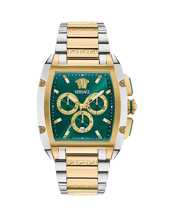 Versace Chronograph Watch 42mm X 50mm - Green/two Tone