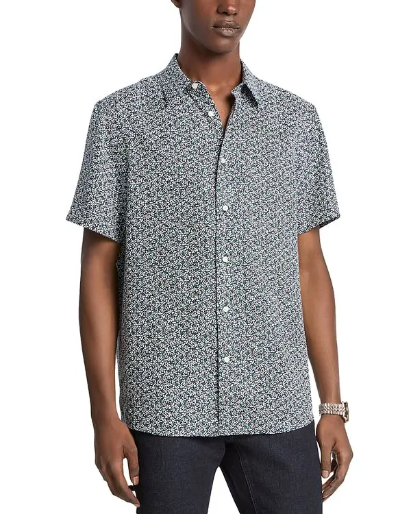 Michael Kors Classic Linen Vine Print Button Down