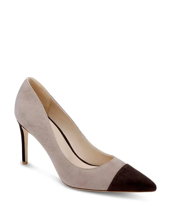 L'Agence Kendelle Pointed Pumps - Mushroom Suede