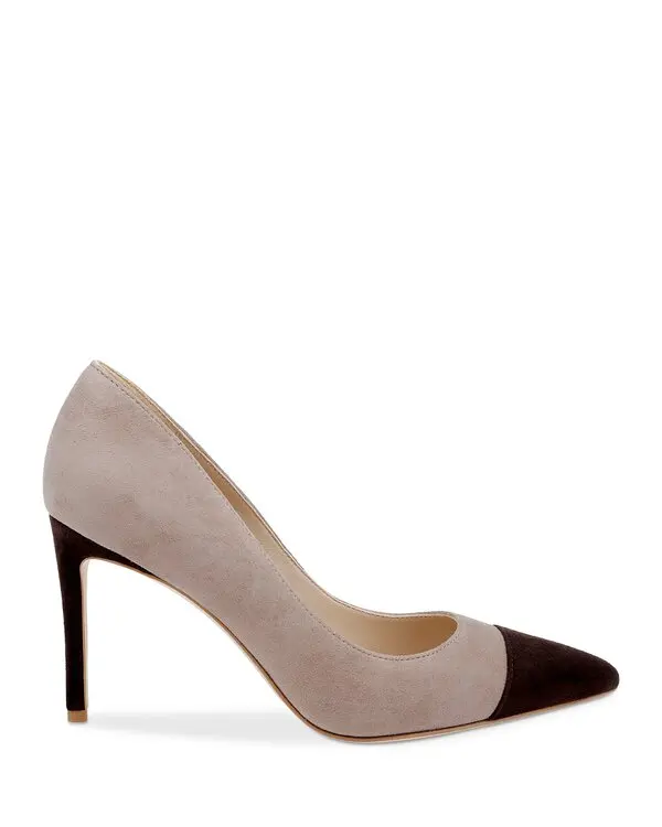L'Agence Kendelle Pointed Pumps - Mushroom Suede