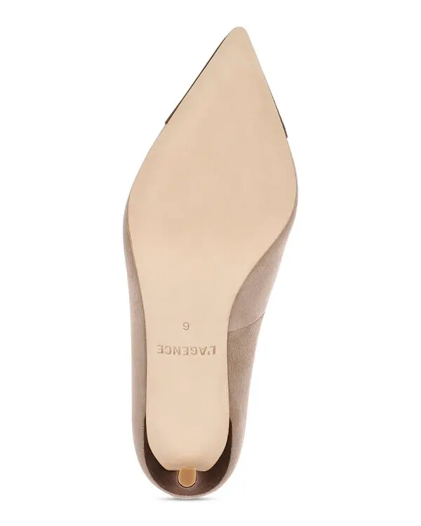 L'Agence Kendelle Pointed Pumps - Mushroom Suede