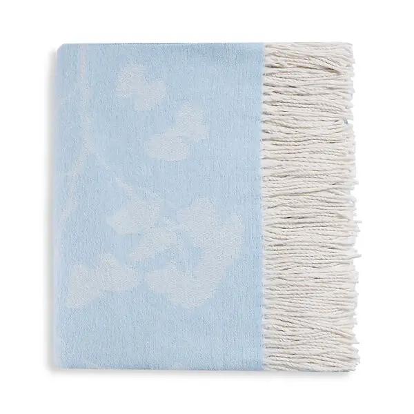 Michael Aram Butterfly Ginkgo Throw Blanket, 60 X 70 - Sky And White