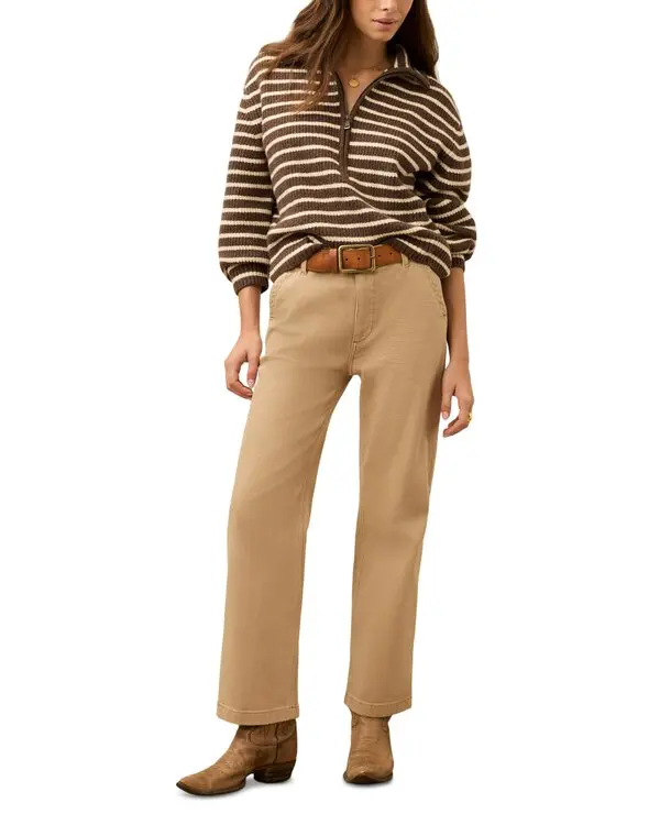Faherty Brand Jackson Quarter Zip Striped Sweater