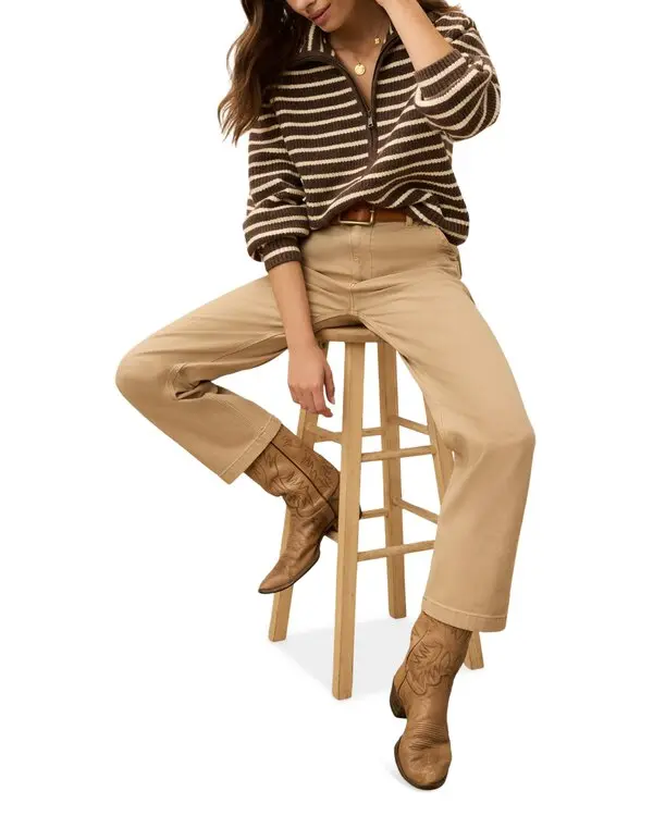 Faherty Brand Jackson Quarter Zip Striped Sweater