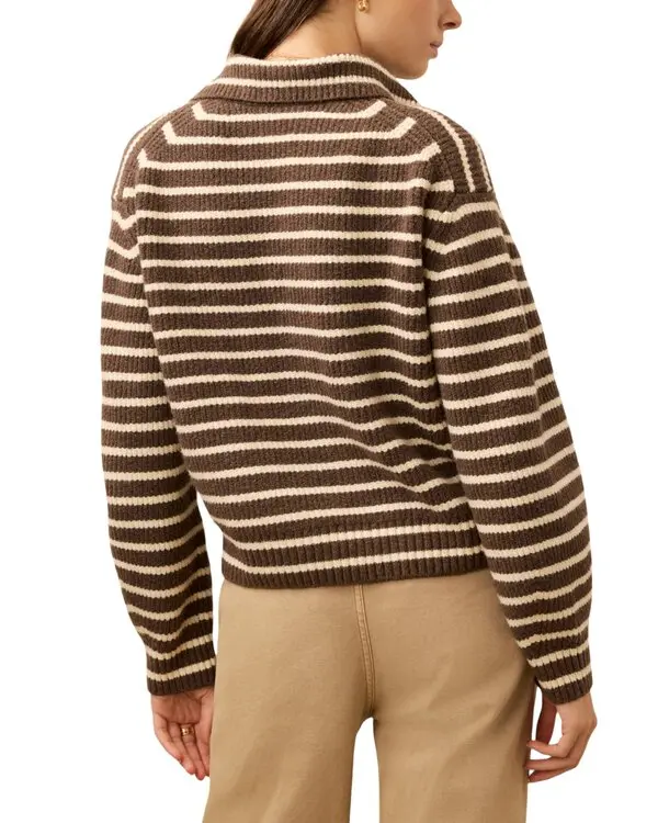 Faherty Brand Jackson Quarter Zip Striped Sweater