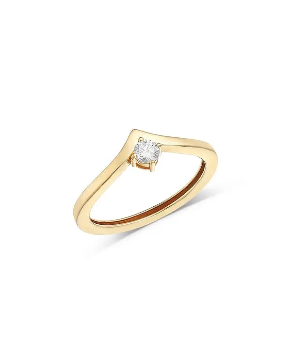 MOON & MEADOW 14k Yellow Diamond Chevron Ring - Gold