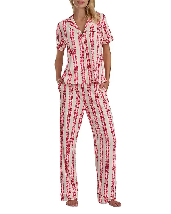 Splendid Short Sleeve Pajama Set - Filtered Heart Stripe
