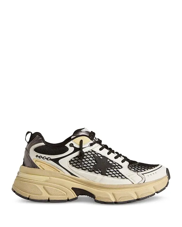 GOLDEN GOOSE Lightstar Net Running Sneakers - White/black