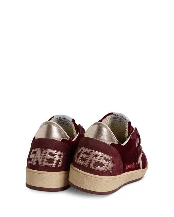 GOLDEN GOOSE Ballstar Velvet Sneakers - Ruby