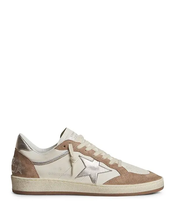 GOLDEN GOOSE Ballstar Leather Sneakers - White/powder