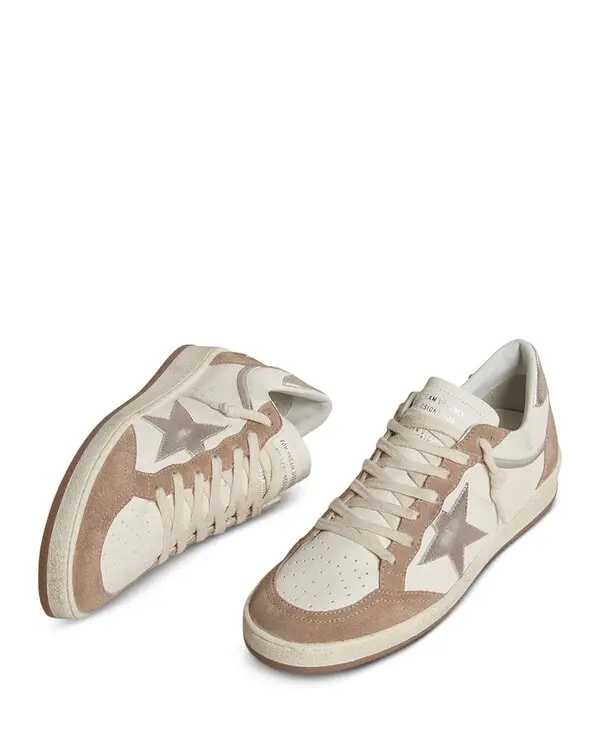 GOLDEN GOOSE Ballstar Leather Sneakers - White/powder