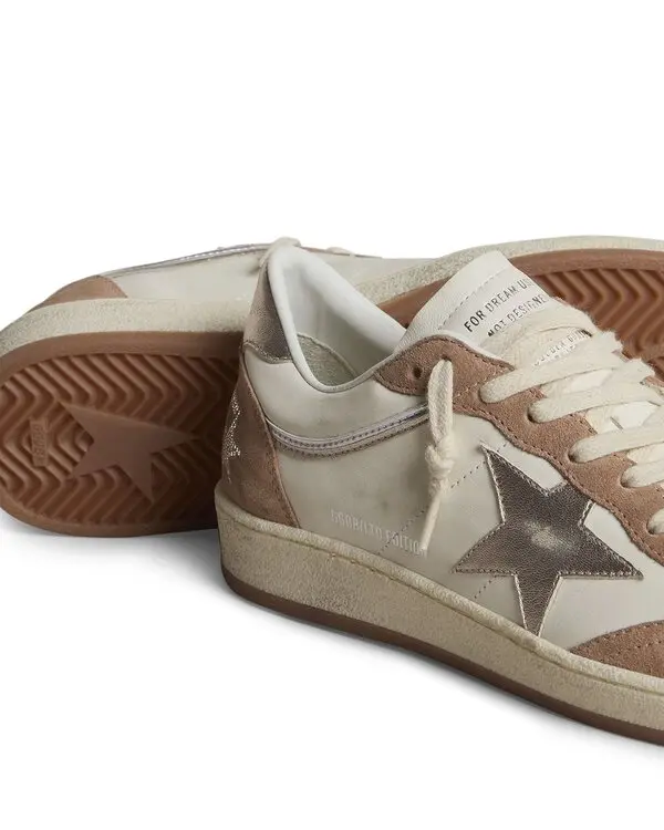 GOLDEN GOOSE Ballstar Leather Sneakers - White/powder