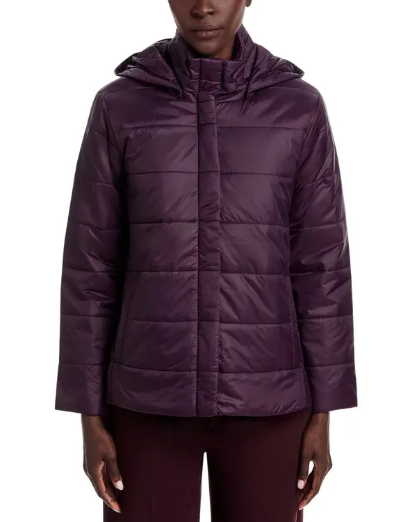 Eileen Fisher Padded Jacket With Removable Hood