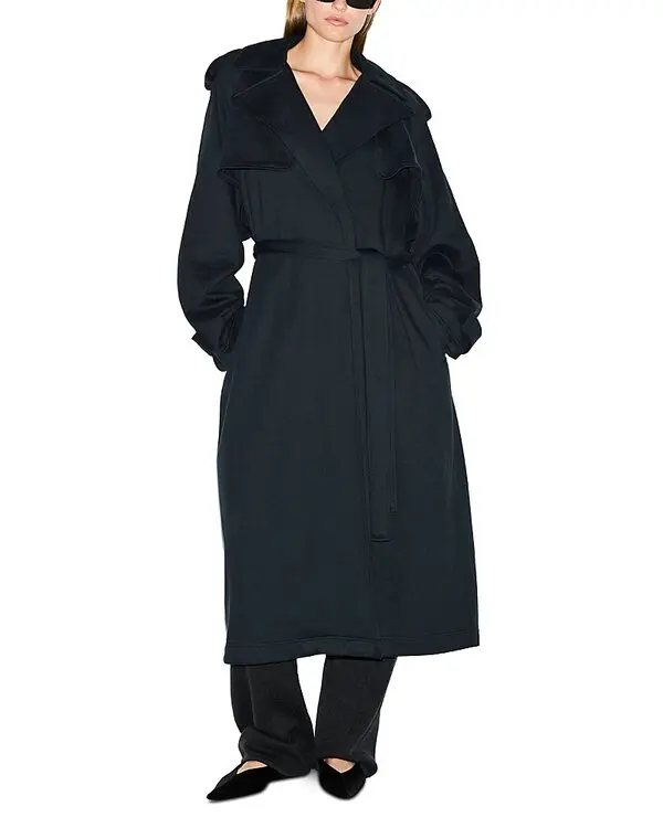 SKIMS Boyfriend Fleece Trench Coat - Onyx