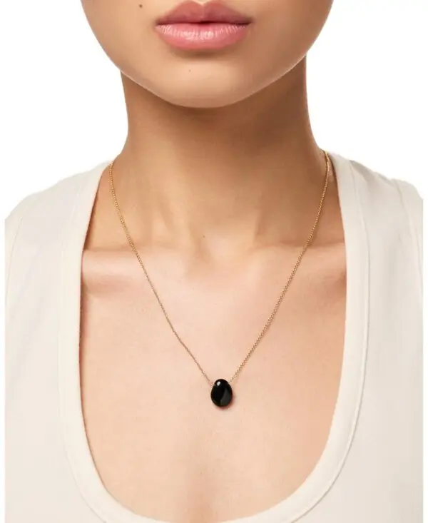 ANA LUISA Mini Pebble Onyx Pendant Necklace
