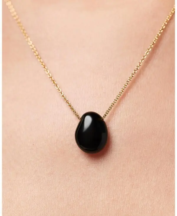 ANA LUISA Mini Pebble Onyx Pendant Necklace