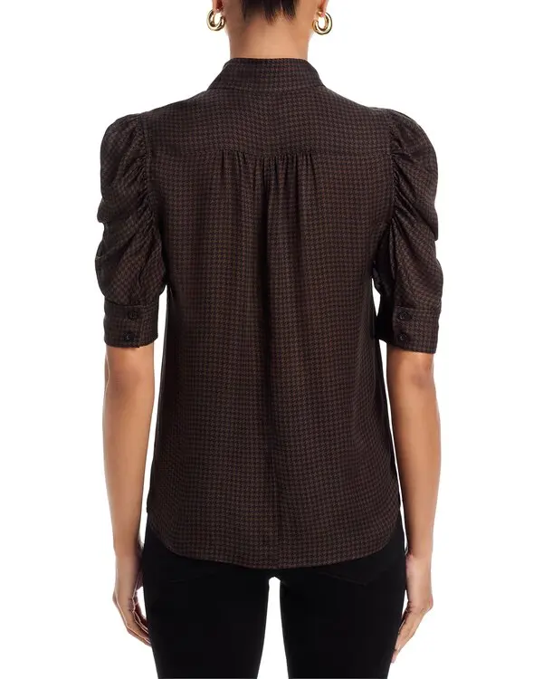 FRAME The Silk Houndstooth Gillian Top