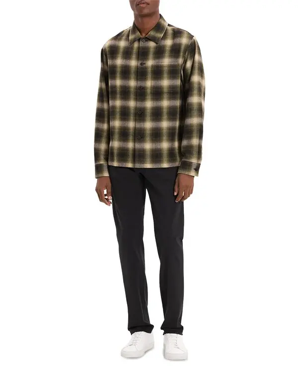 Theory Plaid Button Down Overshirt - Tarmac Multi