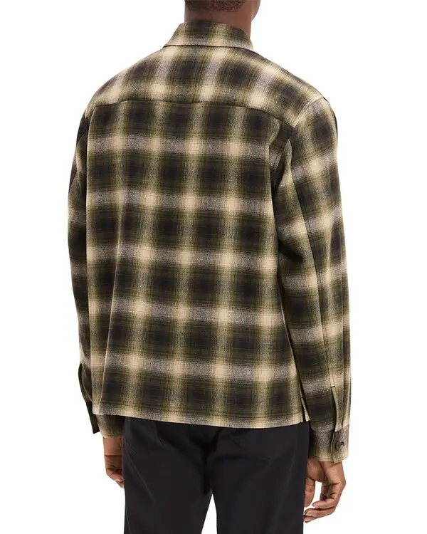 Theory Plaid Button Down Overshirt - Tarmac Multi