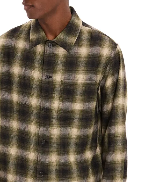 Theory Plaid Button Down Overshirt - Tarmac Multi