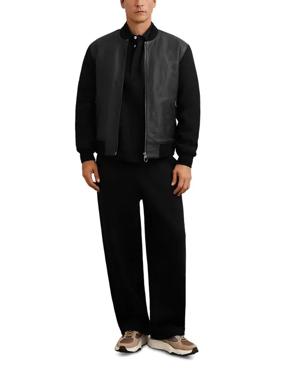 REISS Costello Jersey Fleeceback Polo Shirt