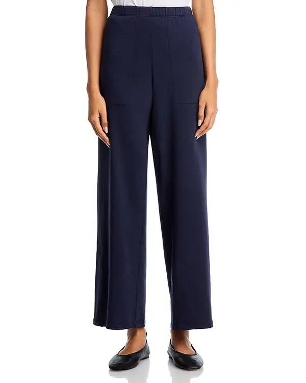 Eileen Fisher Brushed Terry Straight Pants - Ink
