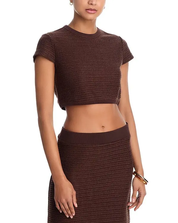 Simkhai Lidie Cropped Top - Chocolate
