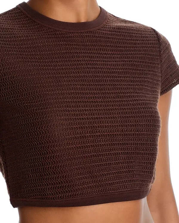 Simkhai Lidie Cropped Top - Chocolate