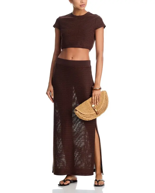 Simkhai Lidie Cropped Top - Chocolate
