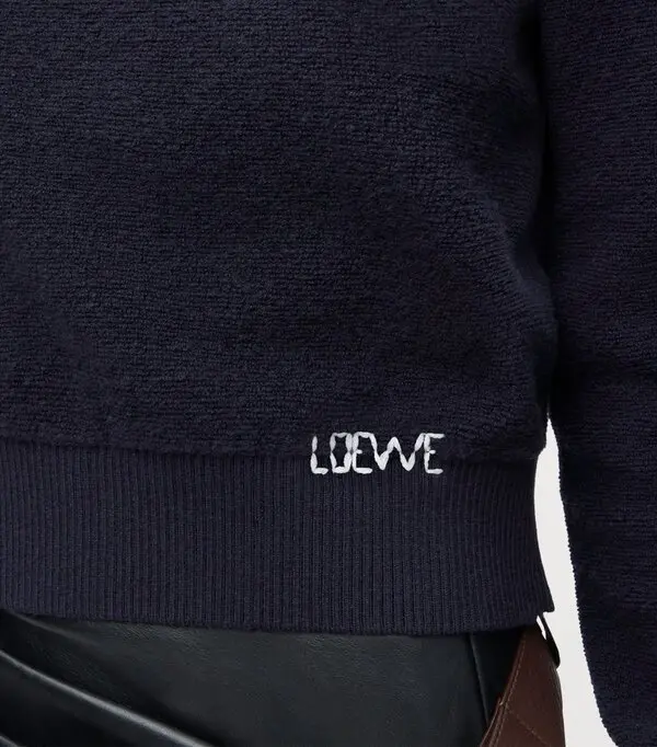 Loewe Wool-blend Embroidered Sweater - Navy