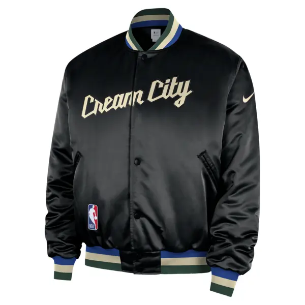 Nike Milwaukee Bucks City Edition Nba Premium Jacket - Black