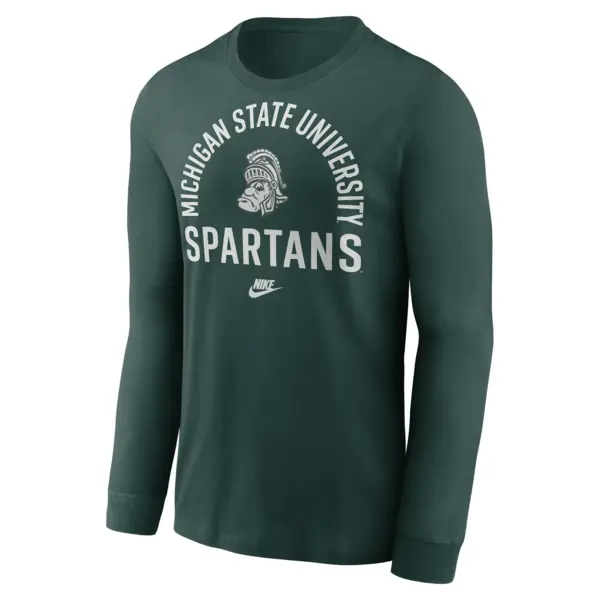 Nike Michigan State Legacy Arched Logo College Long-sleeve T-shirt - Green