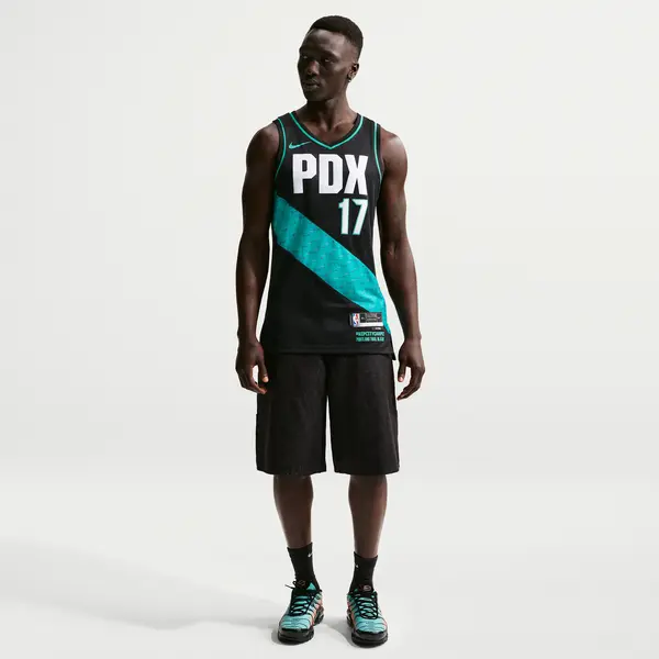Nike Shaedon Sharpe Portland Trail Blazers City Edition Nba Swingman Jersey - Black