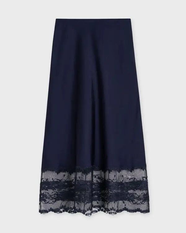 BY MALENE BIRGER Blake Maxi Skirt With Lace Trim - Night
