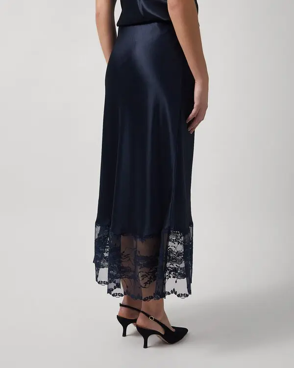 BY MALENE BIRGER Blake Maxi Skirt With Lace Trim - Night