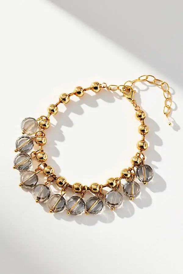 Anthropologie Stone Bracelet - Gold & Grey