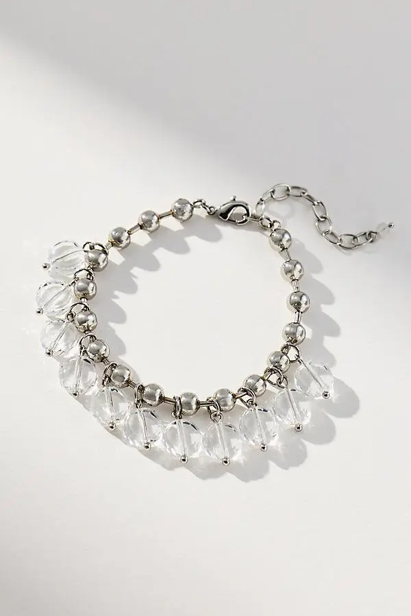 Anthropologie Stone Bracelet - Silver & Clear