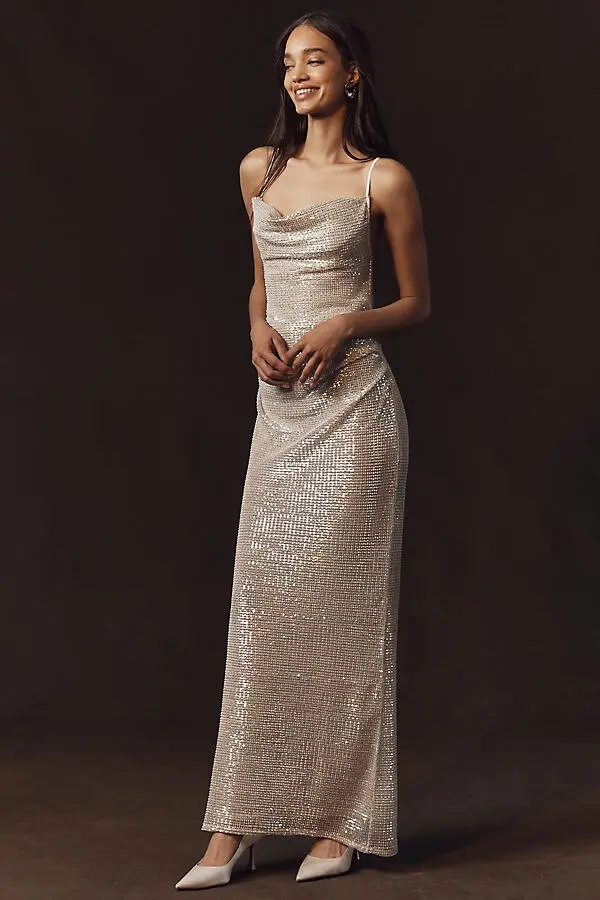 Shona Joy Weddings X Primrose Sequin Maxi Dress - Ivory