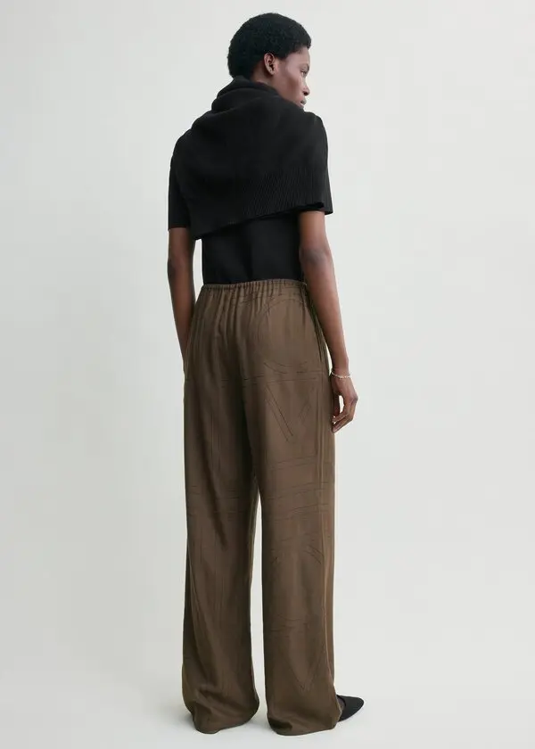 TOTEME Monogram Flannel Pajama Bottoms