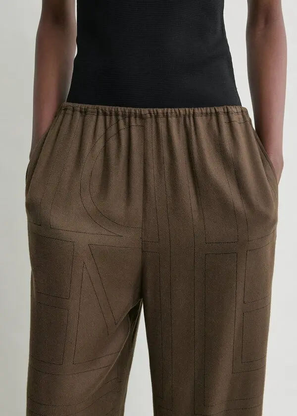 TOTEME Monogram Flannel Pajama Bottoms
