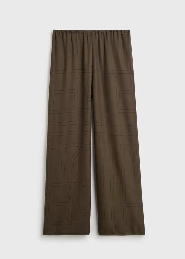 TOTEME Monogram Flannel Pajama Bottoms