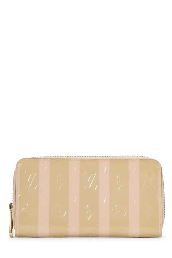 LOUIS VUITTON Rayures Monogram Vernis Zippy - Beige