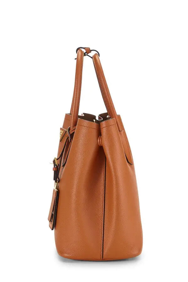 Prada Saffiano Double Bag - Orange