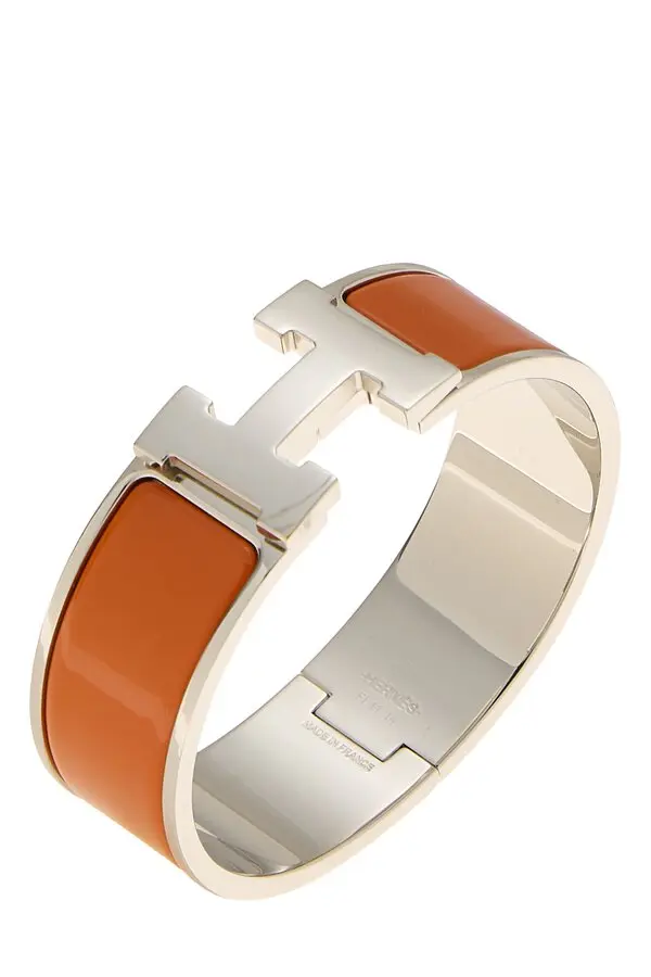 Hermès Enamel Clic-clac 'h' Bangle - Orange