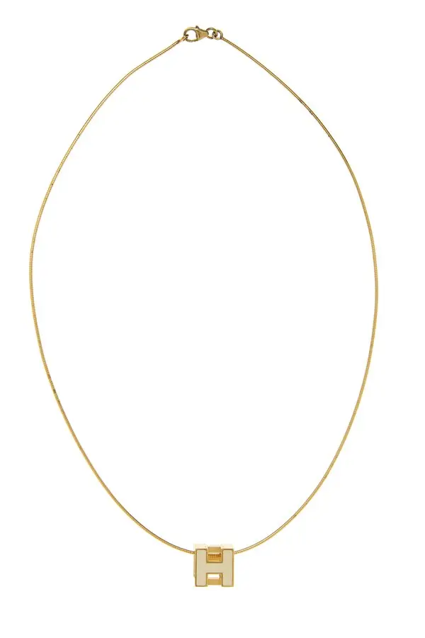 Hermès Cage D'h Necklace - White